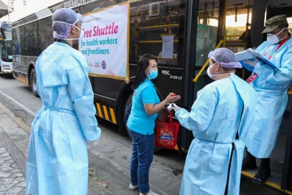 Free shuttle service routes for COVID-19 health responders