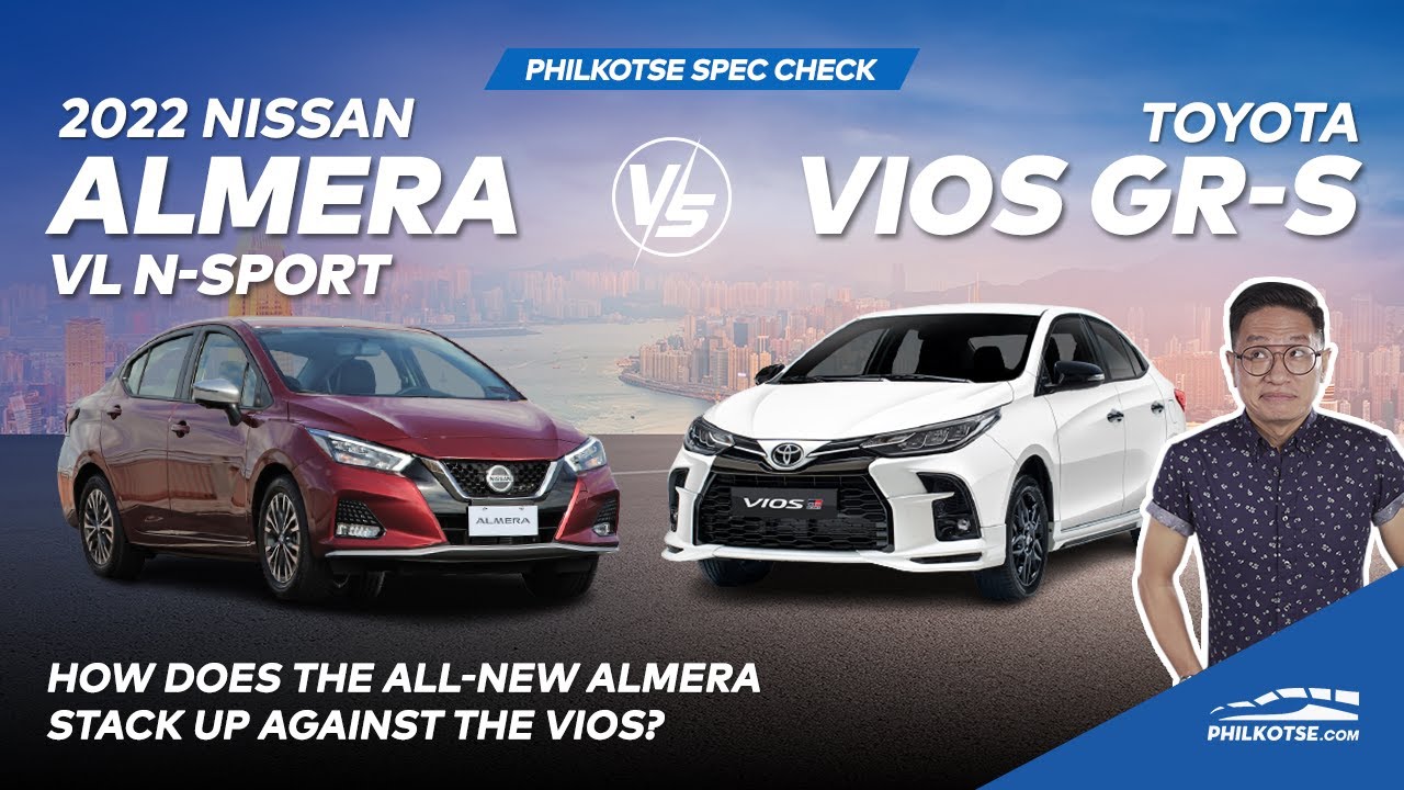 2022 Nissan Almera VL N-Sport vs Toyota Vios GR-S | Philkotse Spec Check
