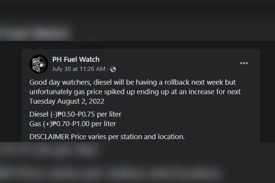 Diesel prices to get another rollback this week