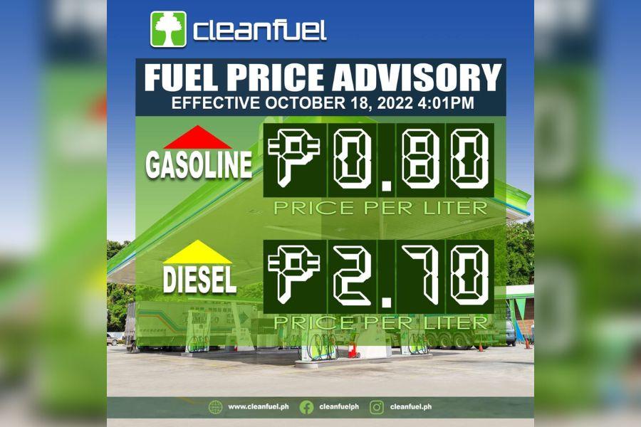 Diesel prices to rise by up to P3 per liter week of October 18