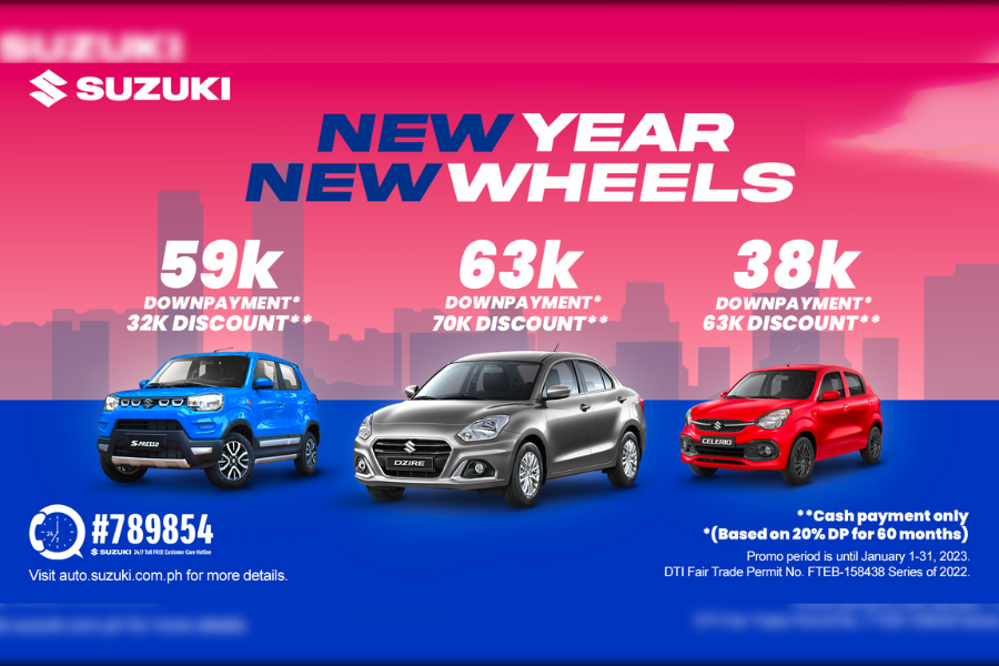 Suzuki Celerio available with P63K cash discount this month