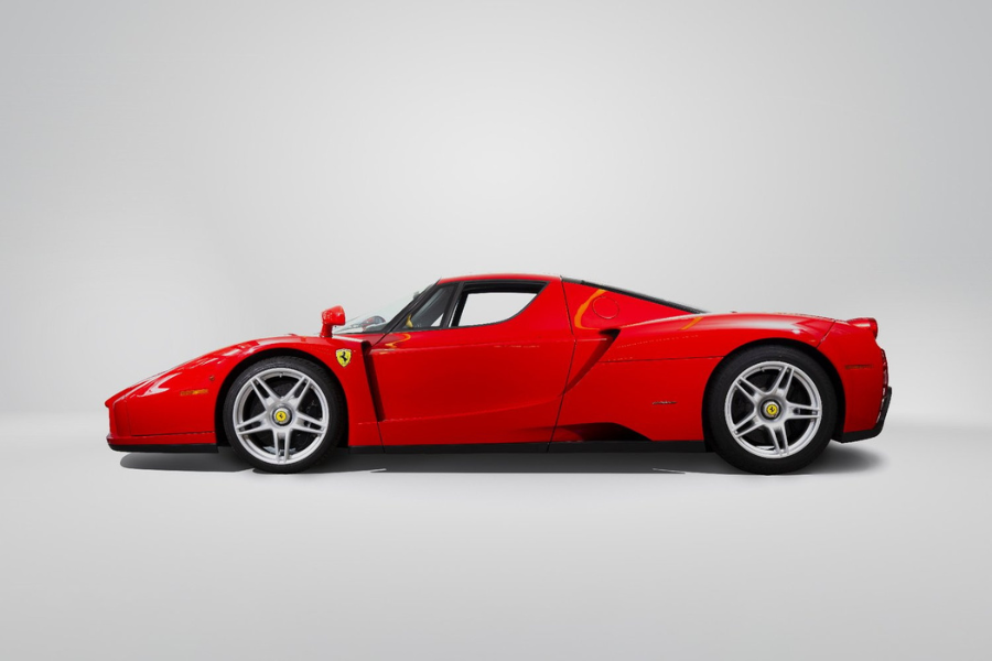 Formula 1 driver Fernando Alonso auctioning his Ferrari Enzo