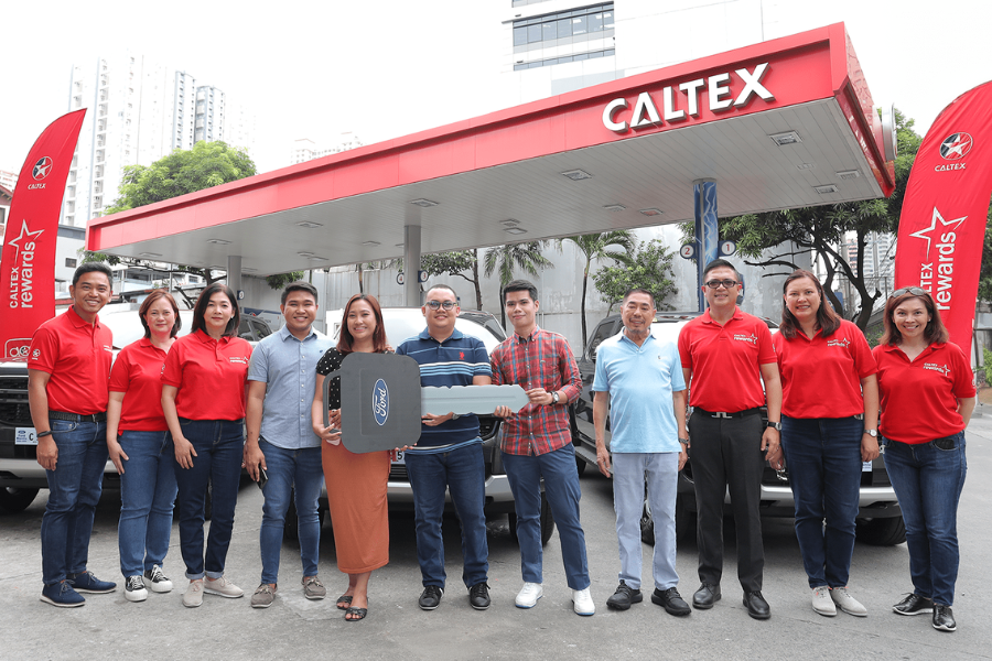 Caltex PH turns over three Ford Rangers to promo grand prize winners