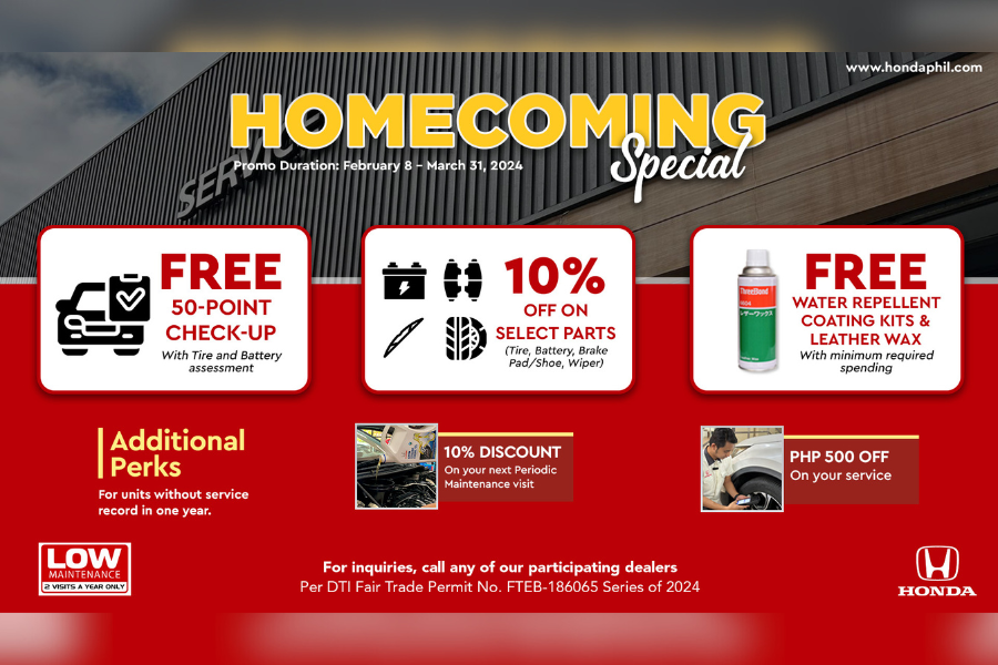 Honda PH offers free 50-point car checkup, discounted parts until March